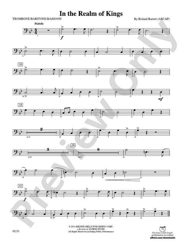 In the Realm of Kings: 1st Trombone: 1st Trombone Part - Digital Sheet ...