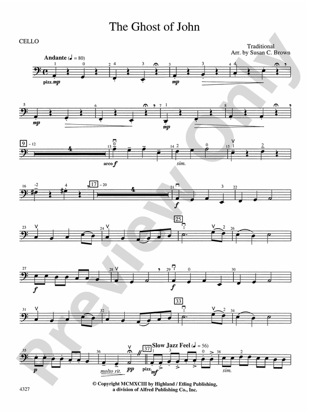 The Ghost of John: Cello: Cello Part - Digital Sheet Music Download