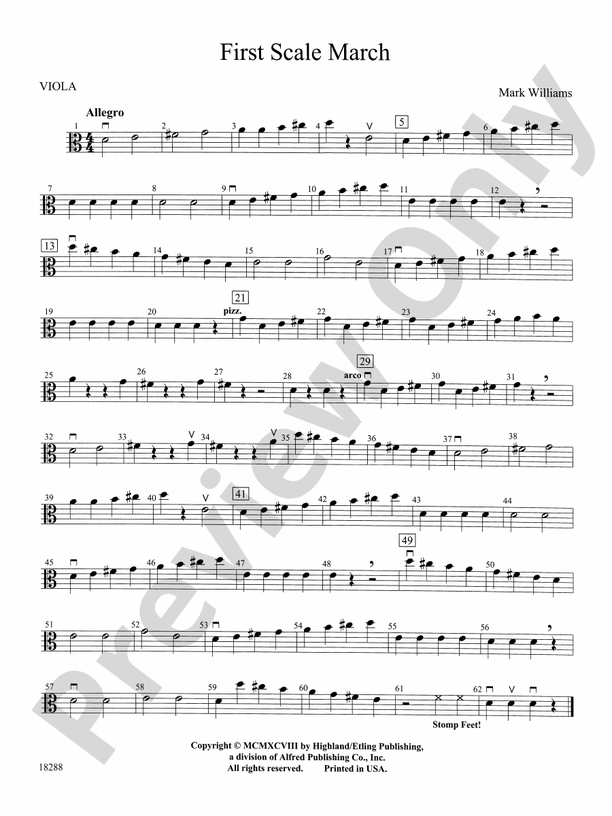 First Scale March: Viola: Viola Part - Digital Sheet Music Download