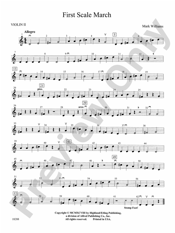 First Scale March: 2nd Violin: 2nd Violin Part - Digital Sheet Music ...