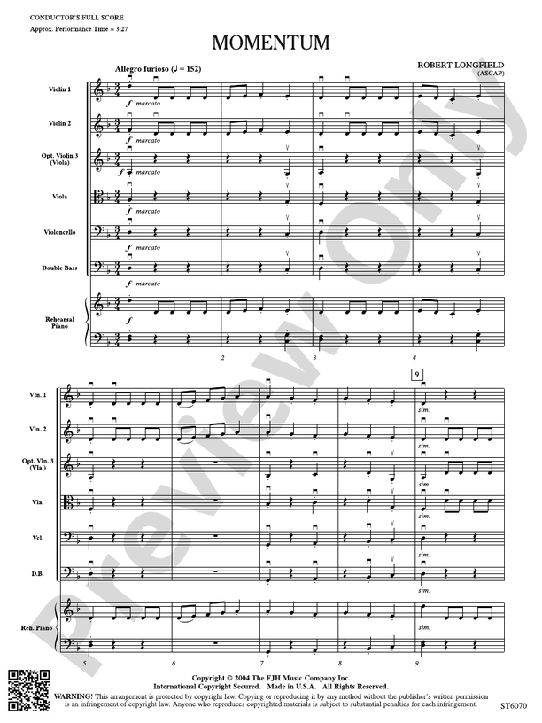 Momentum: Score: String Orchestra Score: Robert Longfield - Digital ...