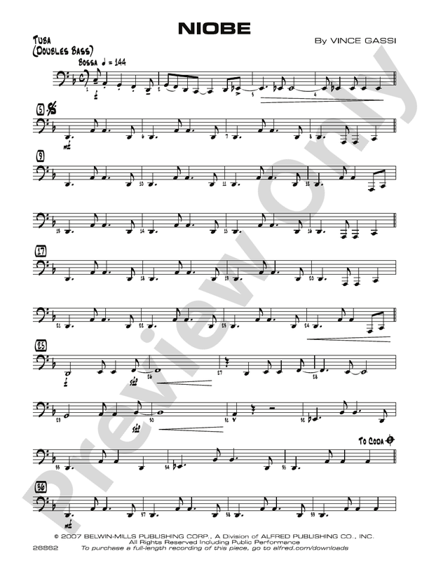 Niobe: Tuba: Tuba Part - Digital Sheet Music Download
