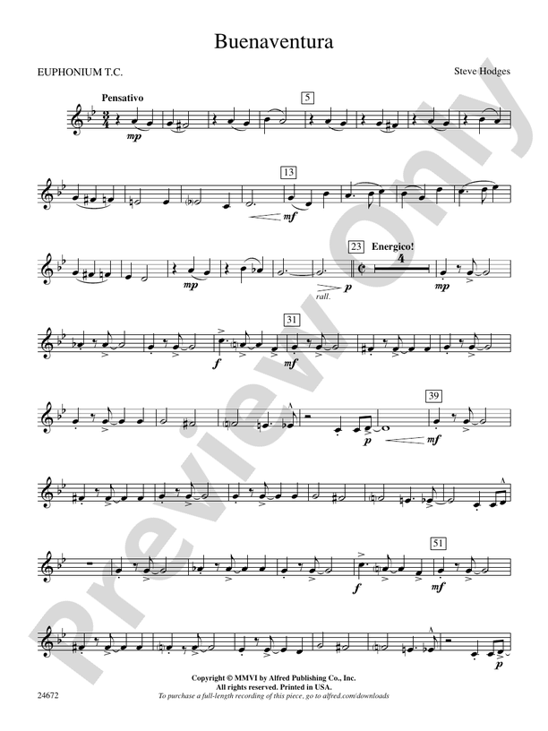 Buenaventura: Baritone T.C.: Baritone T.C. Part - Digital Sheet Music Download