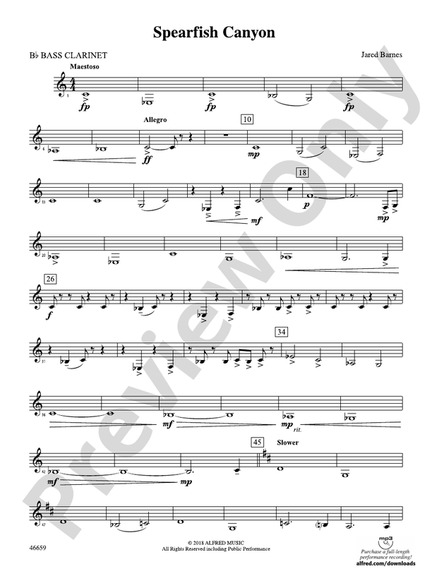 Spearfish Canyon: B-flat Bass Clarinet: B-flat Bass Clarinet Part ...