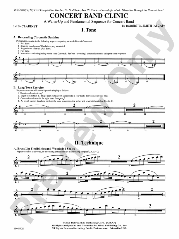 Concert Band Clinic (A Warm-Up and Fundamental Sequence for Concert ...