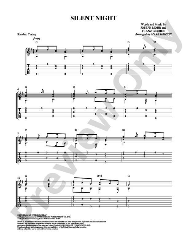 Silent Night: Guitar TAB: Franz Gruber - Digital Sheet Music Download