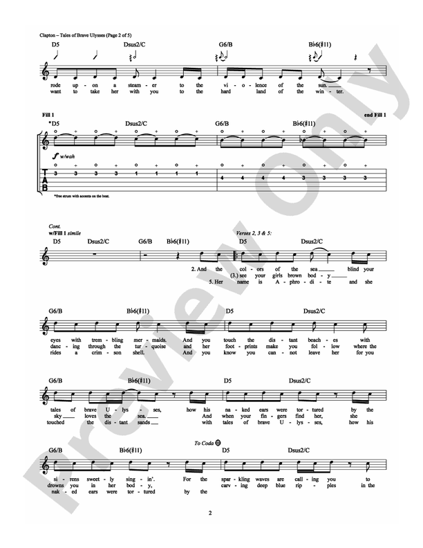 Tales of Brave Ulysses: Guitar TAB: Cream - Digital Sheet Music Download