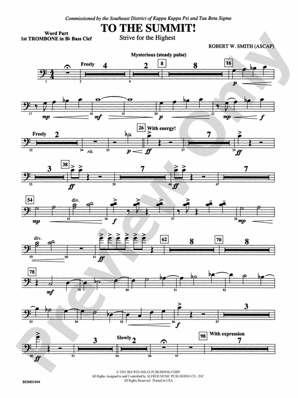 To the Summit! (Strive for the Highest): (wp) 1st B-flat Trombone B.C ...