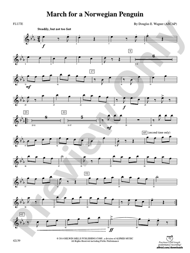 March for a Norwegian Penguin: Flute: Flute Part - Digital Sheet Music ...