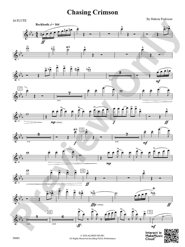 Chasing Crimson: Flute: Flute Part - Digital Sheet Music Download