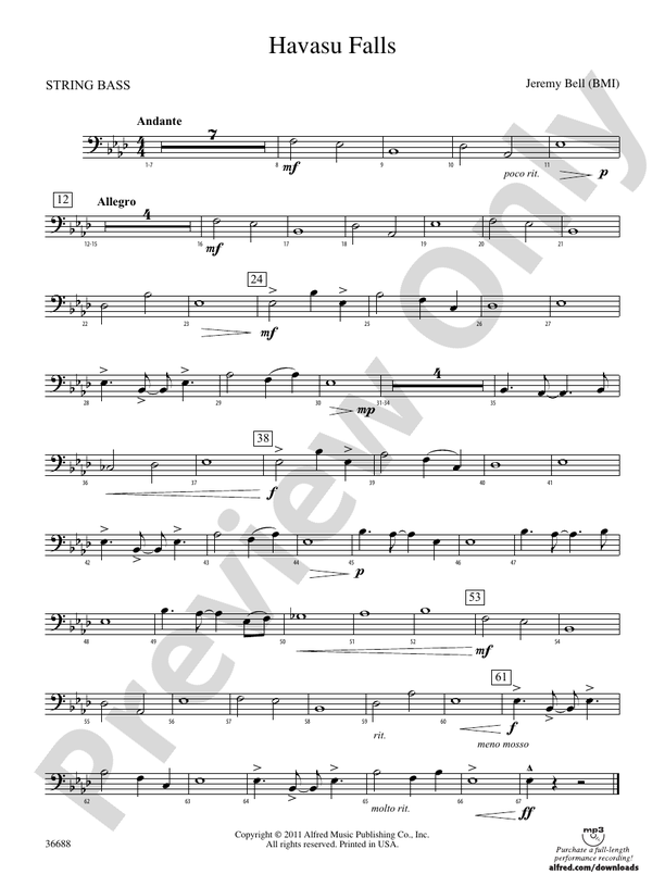 Havasu Falls: (wp) String Bass: (wp) String Bass World Part - Digital Sheet Music Download