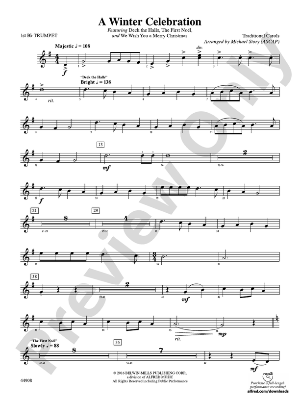 A Winter Celebration: 1st B-flat Trumpet: 1st B-flat Trumpet Part ...