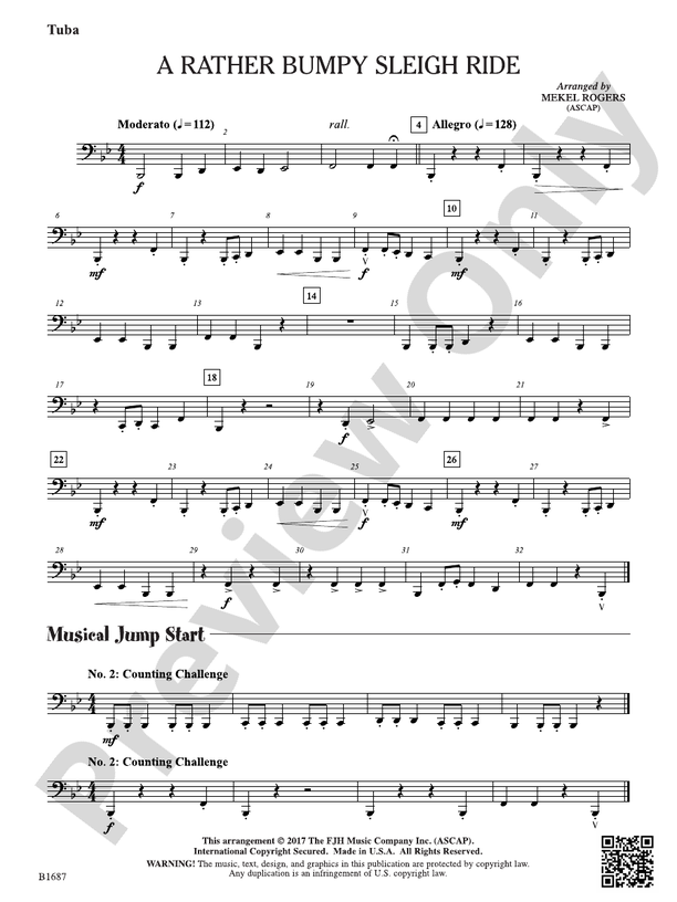 A Rather Bumpy Sleigh Ride: Tuba: Tuba Part: Mekel Roger - Digital Sheet Music Download