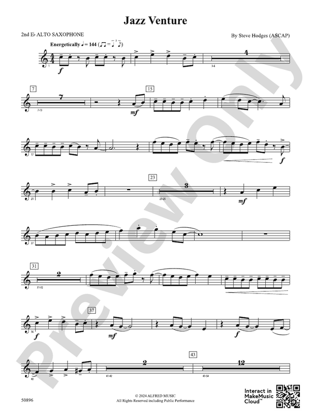 Jazz Venture 2nd E Flat Alto Saxophone 2nd E Flat Alto Saxophone Part