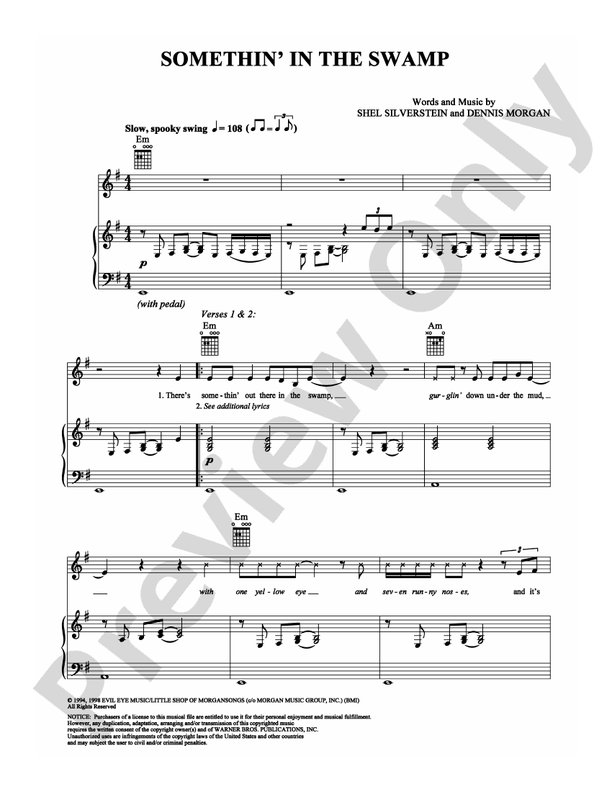 Somethin' In The Swamp: Piano/Vocal/Chords: Shel Silverstein - Digital ...
