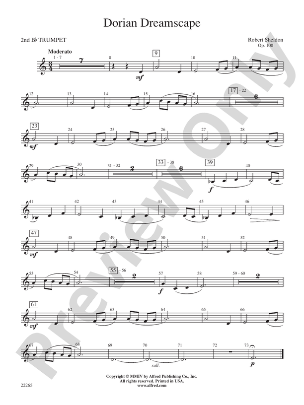 Dorian Dreamscape: 2nd B-flat Trumpet: 2nd B-flat Trumpet Part ...