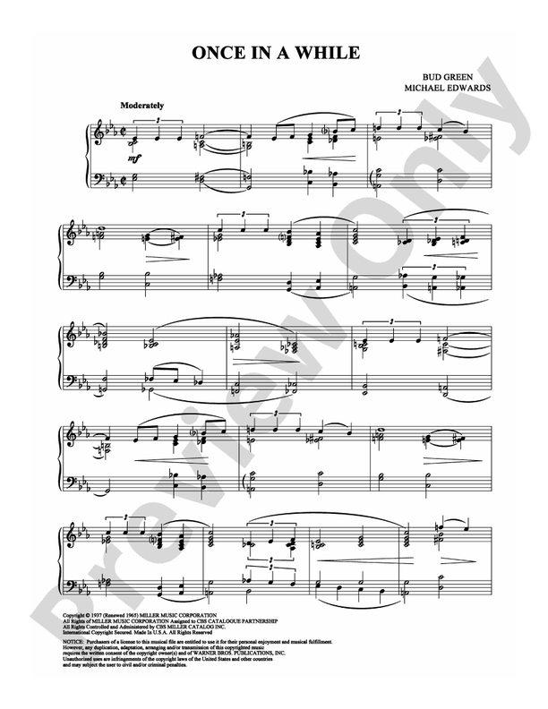 Once in a While: Piano: George Shearing - Digital Sheet Music Download