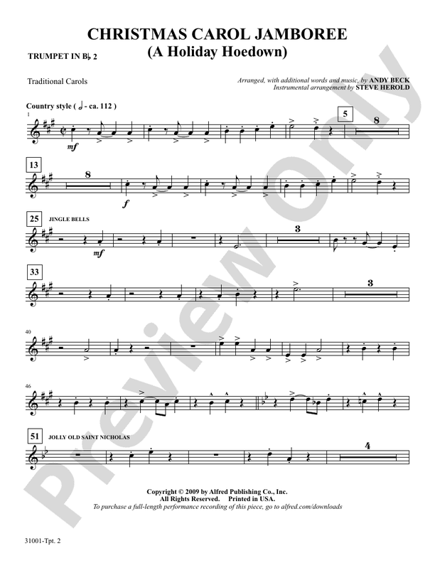 Christmas Carol Jamboree (A Holiday Hoedown): 2nd B-flat Trumpet: 2nd B-flat Trumpet Part ...