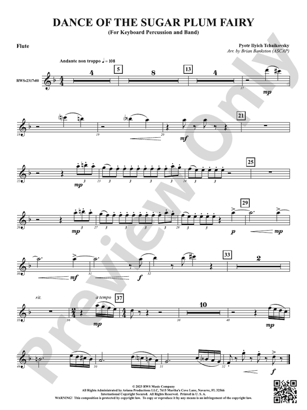 Dance of the Sugar Plum Fairy - For Keyboard Percussion and Band: 1st ...