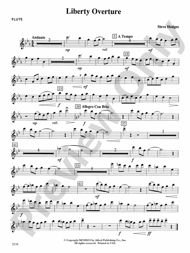 Liberty Overture: Flute: Flute Part - Digital Sheet Music Download