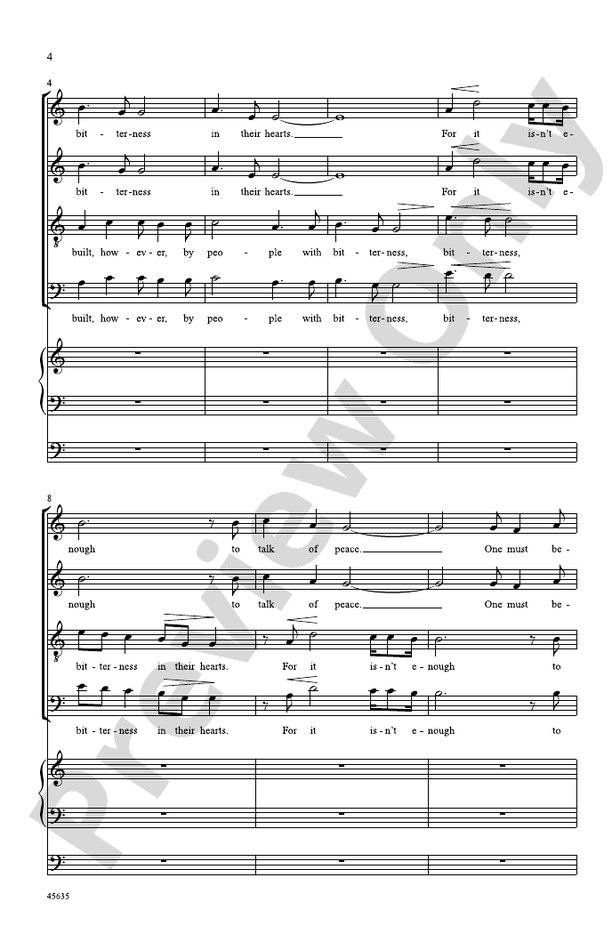Peace: SATB Choral Octavo: Howard Shore - Digital Sheet Music Download