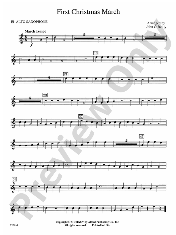 First Christmas March: E-flat Alto Saxophone: E-flat Alto Saxophone Part - Digital Sheet Music ...