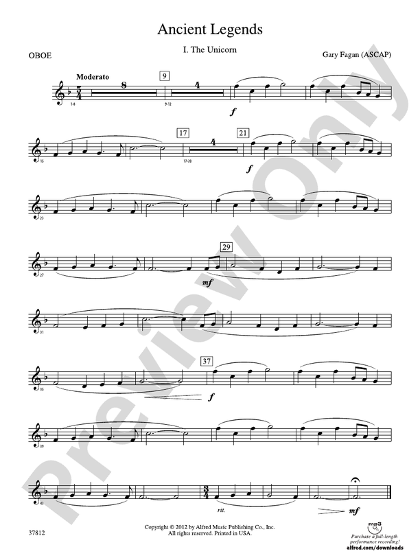 Ancient Legends: Oboe: Oboe Part - Digital Sheet Music Download