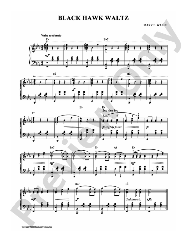 Black Hawk Waltz: Piano: Mary E. Walsh - Digital Sheet Music Download
