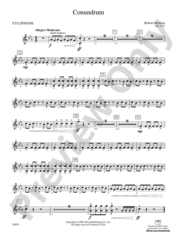 Conundrum: Xylophone: Xylophone Part - Digital Sheet Music Download
