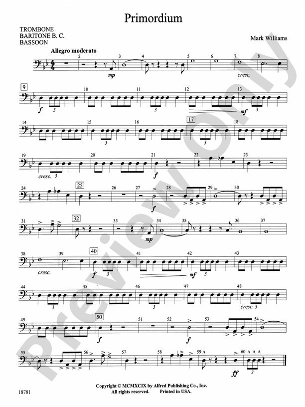 Primordium: 1st Trombone: 1st Trombone Part - Digital Sheet Music Download