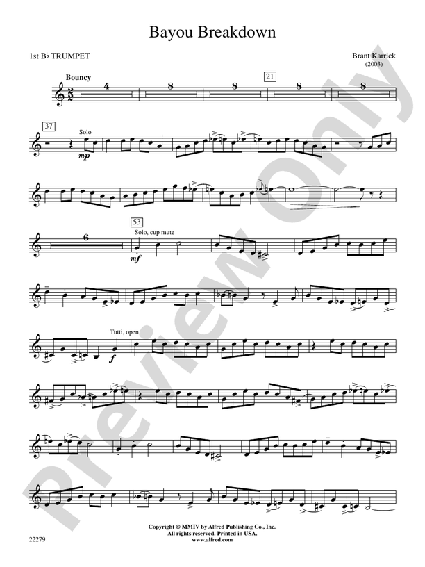 Bayou Breakdown: 1st B-flat Trumpet: 1st B-flat Trumpet Part - Digital Sheet Music Download