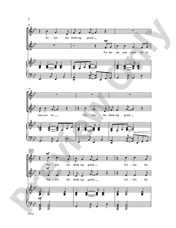 Follow the Drinking Gourd: - Digital Sheet Music Download