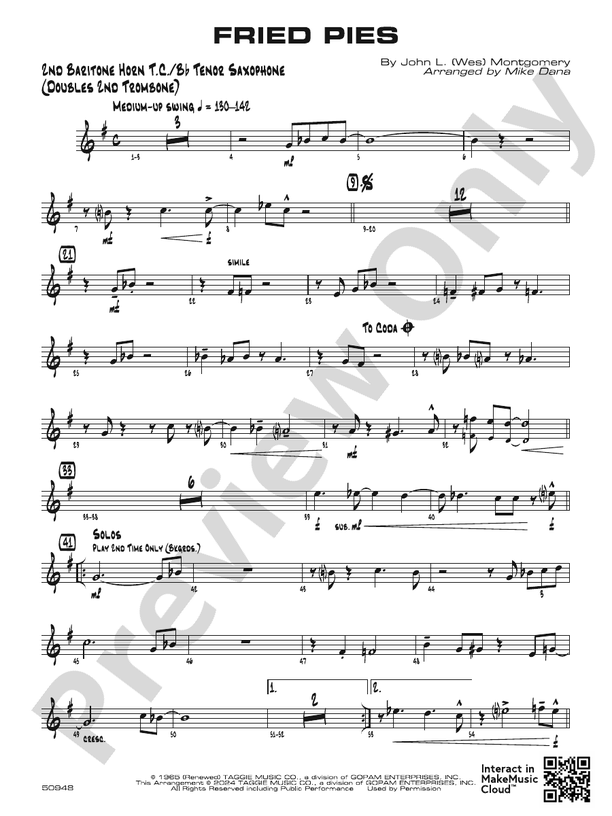 Fried Pies: 2nd Baritone T.C.: 2nd Baritone T.C. Part - Digital Sheet Music Download