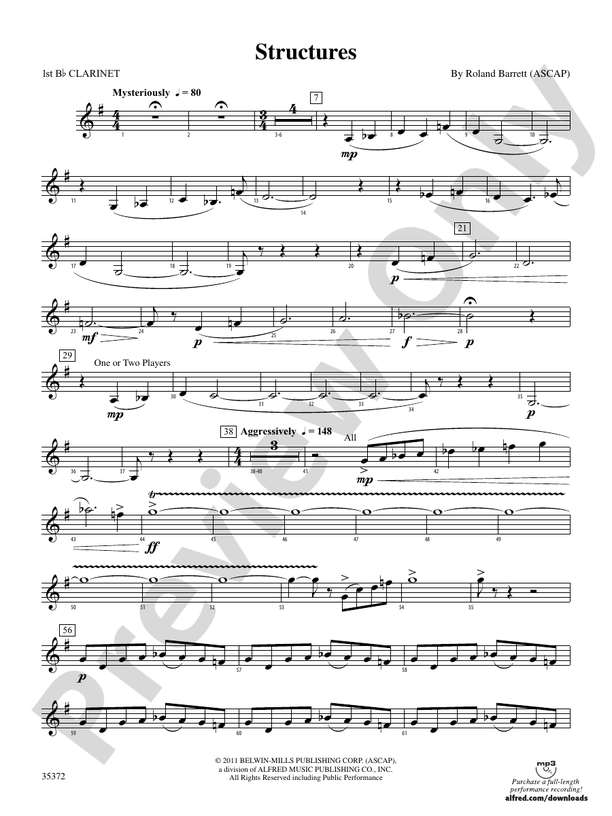 Structures: 1st B-flat Clarinet: 1st B-flat Clarinet Part - Digital ...