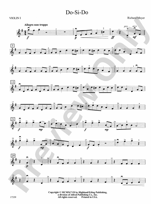Do-Si-Do: 1st Violin: 1st Violin Part - Digital Sheet Music Download