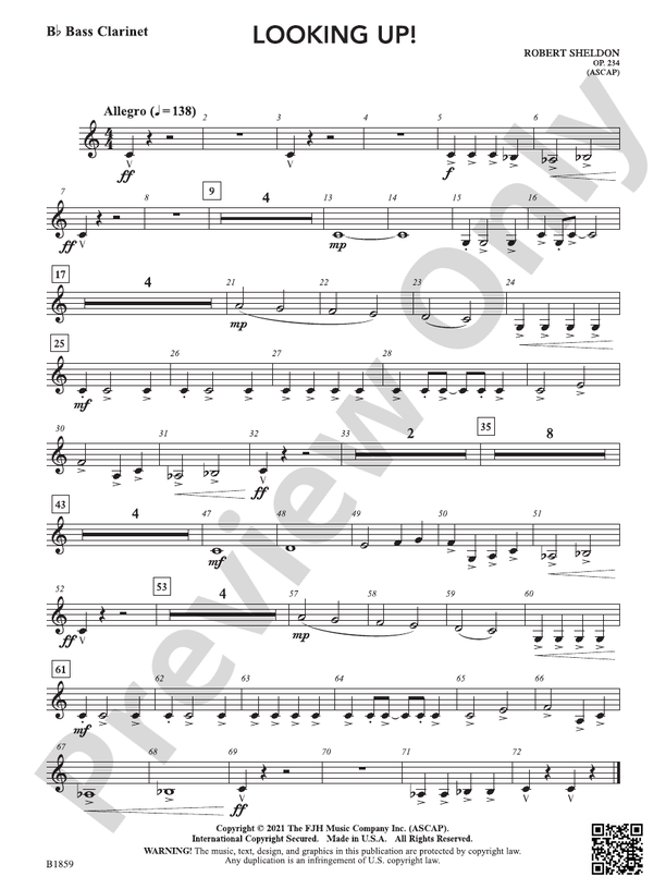 Looking Up!: B-flat Bass Clarinet: B-flat Bass Clarinet Part: Robert ...