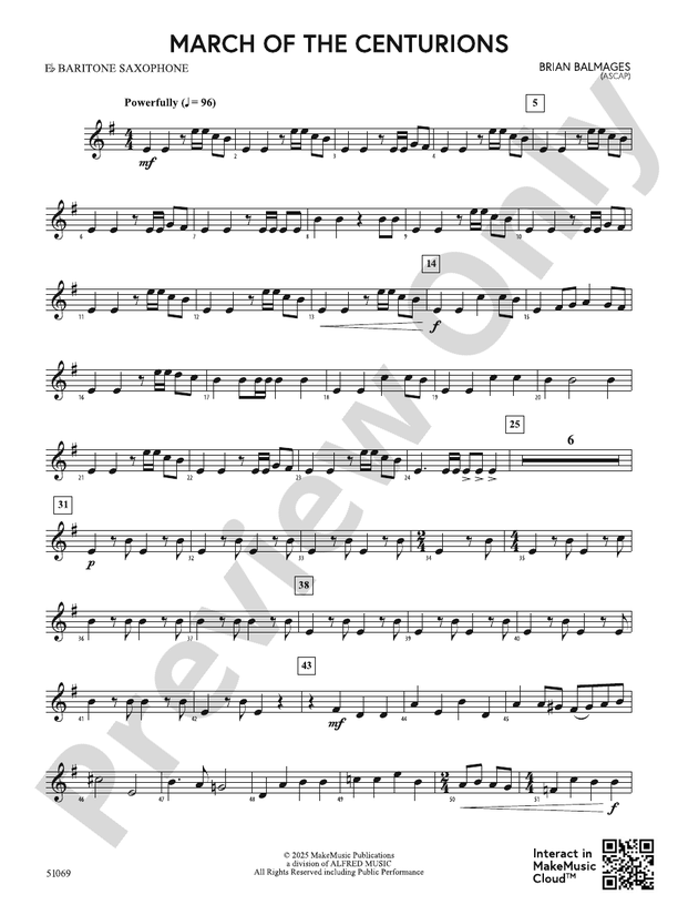 March of the Centurions: E-flat Baritone Saxophone: E-flat Baritone Saxophone Part - Digital ...