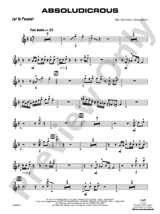 Absoludicrous: 1st B-flat Trumpet: 1st B-flat Trumpet Part - Digital ...