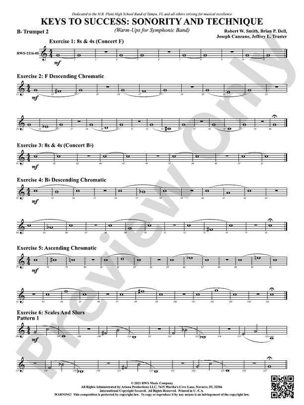Keys to Success: Sonority and Technique - Warm-Ups for Symphonic Band ...