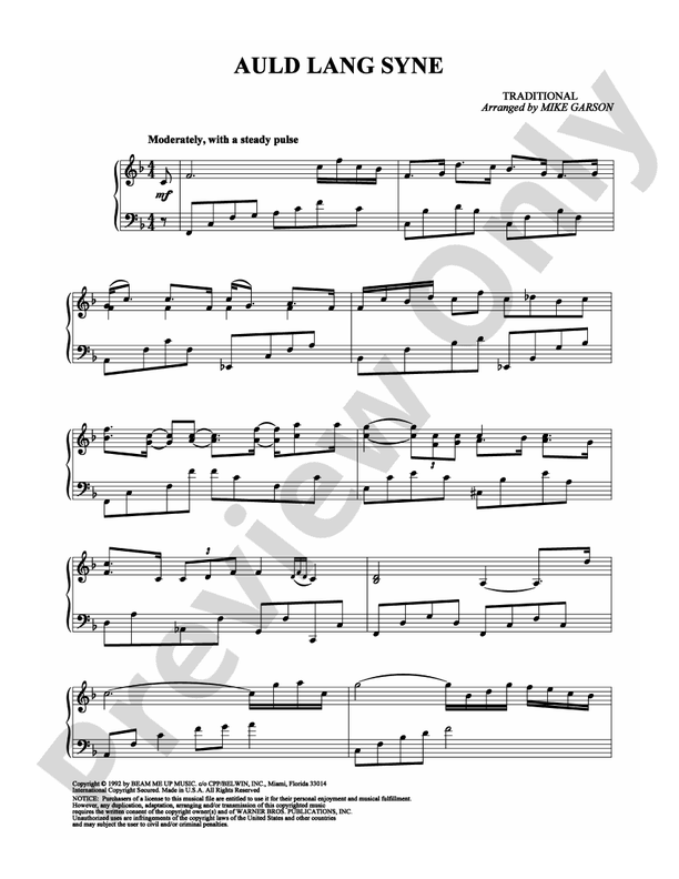 Auld Lang Syne: Piano: Traditional - Digital Sheet Music Download
