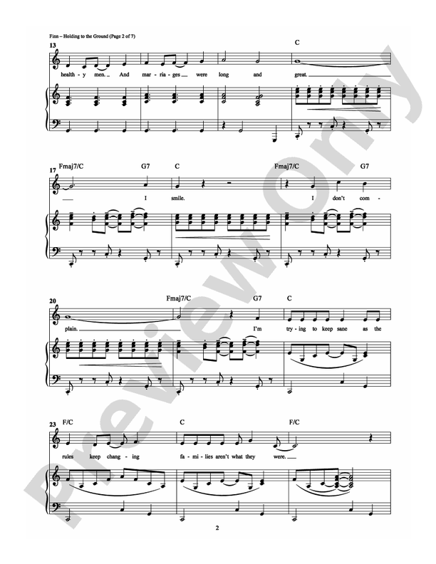 Holding to the Ground: Piano/Vocal/Chords: William Finn - Digital Sheet Music Download