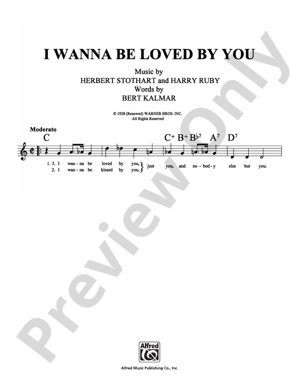 I Wanna Be Loved By You: Lead Sheet: Helen Kane - Digital Sheet Music ...