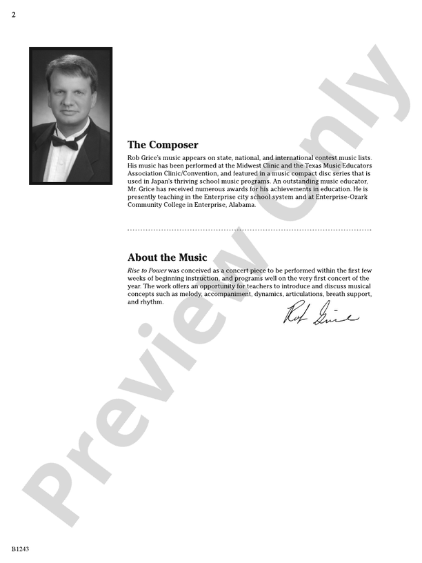 Rise to Power: Score: : Rob Grice - Digital Sheet Music Download