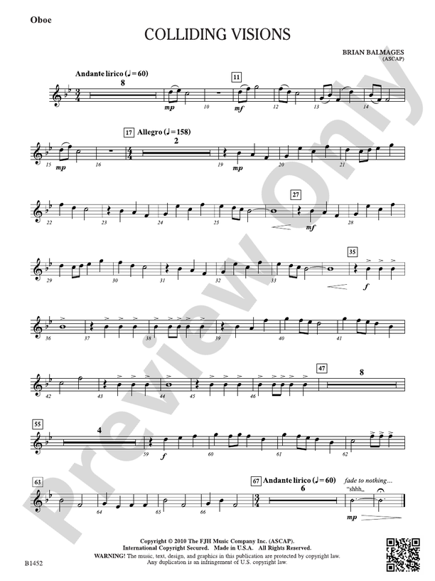 Colliding Visions: Oboe: Oboe Part: Brian Balmages - Digital Sheet ...