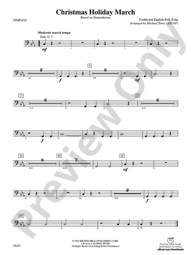Christmas Holiday March: Timpani: Timpani Part - Digital Sheet Music ...