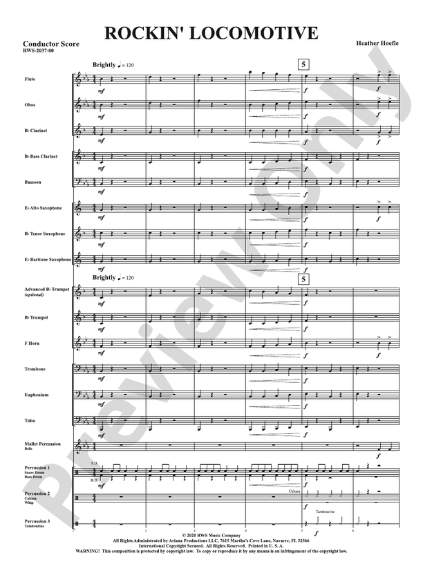 Rockin' Locomotive: Concert Band Conductor Score & Parts: Heather ...