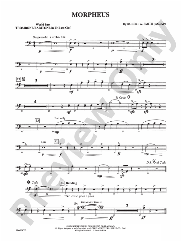 Morpheus: (wp) 1st B-flat Trombone B.C.: (wp) 1st B-flat Trombone B.C ...