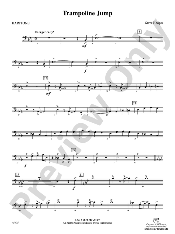 Trampoline Jump: Baritone B.C.: Baritone B.C. Part - Digital Sheet Music Download