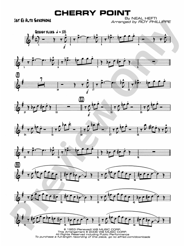Cherry Point: E-flat Alto Saxophone: E-flat Alto Saxophone Part ...