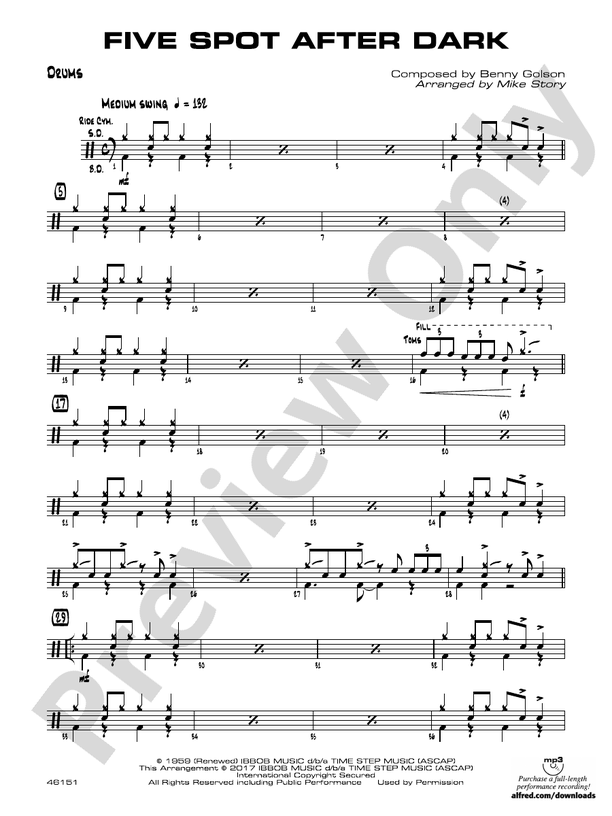Five Spot After Dark: Drums: Drums Part - Digital Sheet Music Download